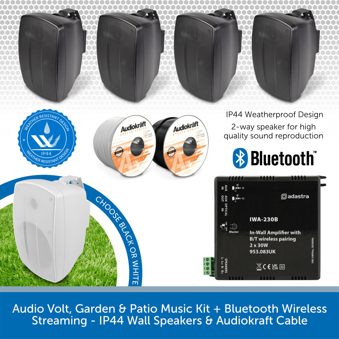 Garden Bluetooth Music System with Outdoor Speakers | Audio Volt