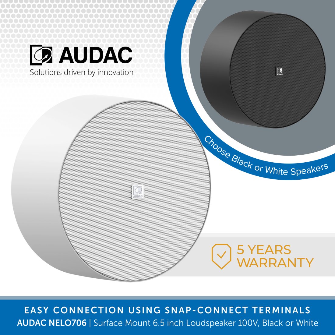 AUDAC NELO706 Surface Mount 6.5 inch Loudspeaker 100V | Audio Volt