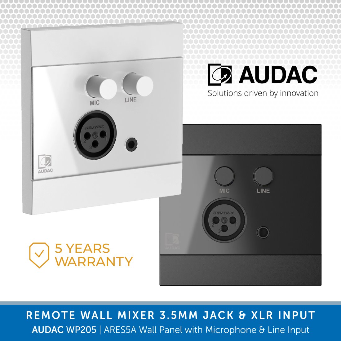 AUDAC WP205 Wall Panel w/ Microphone & Line Input | Audio Volt