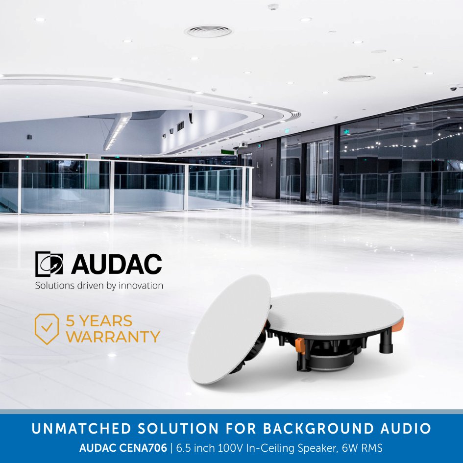 AUDAC CENA706W Premium 6.5 inch In-Ceiling Speaker | Audio Volt