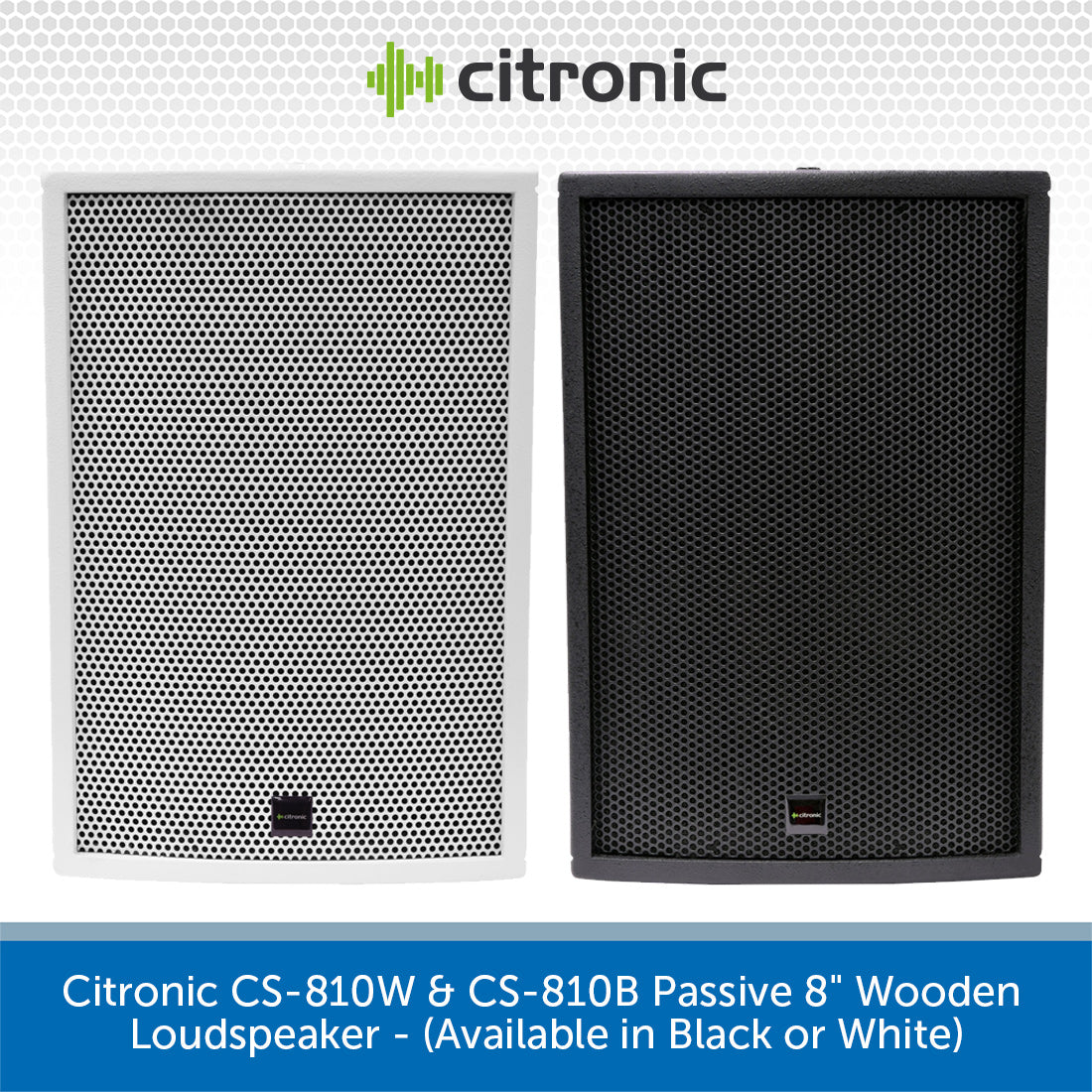 Citronic CS-810 Install 8" Passive Loudspeaker Black/White | Audio Volt