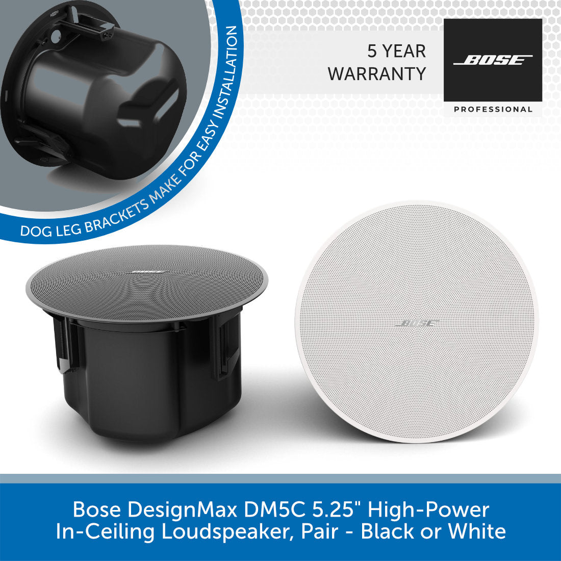 Bose DesignMax DM5C 5.25" In-Ceiling Loudspeakers, Pair | Audio Volt