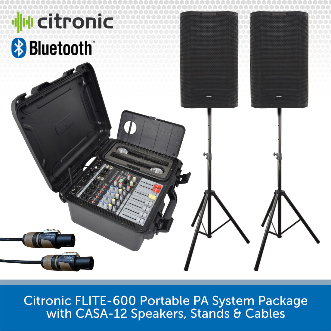 Citronic FLITE-600 Portable PA System Package + Speakers | Audio Volt