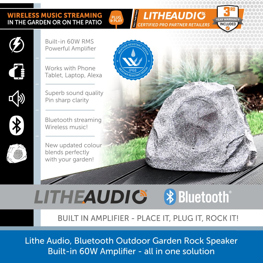 Lithe Audio Outdoor Bluetooth Garden Rock Speaker | Audio Volt
