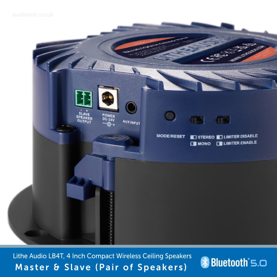 Lithe Audio LBT4 - 4" Bluetooth Wireless Ceiling Speakers (Pair)