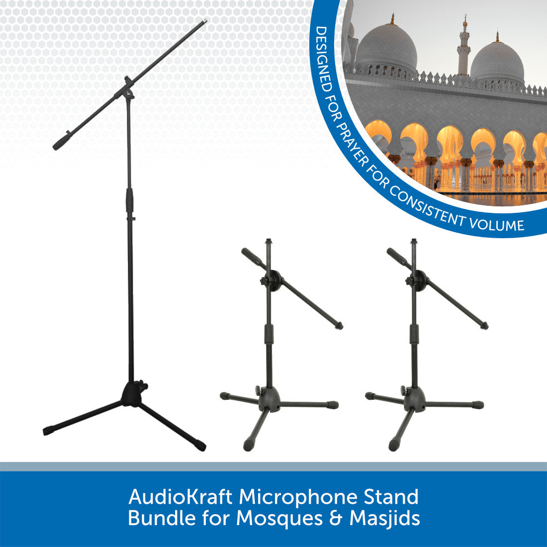 AudioKraft Microphone Stand Bundle for Mosques & Masjids | Audio Volt