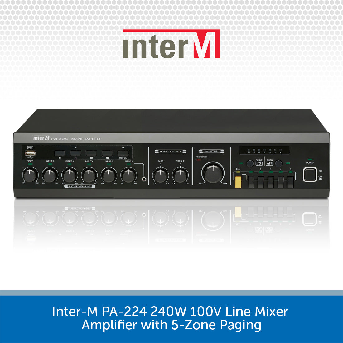 Inter-M PA-224 240W 100V Line Mixer Amplifier | Audio Volt