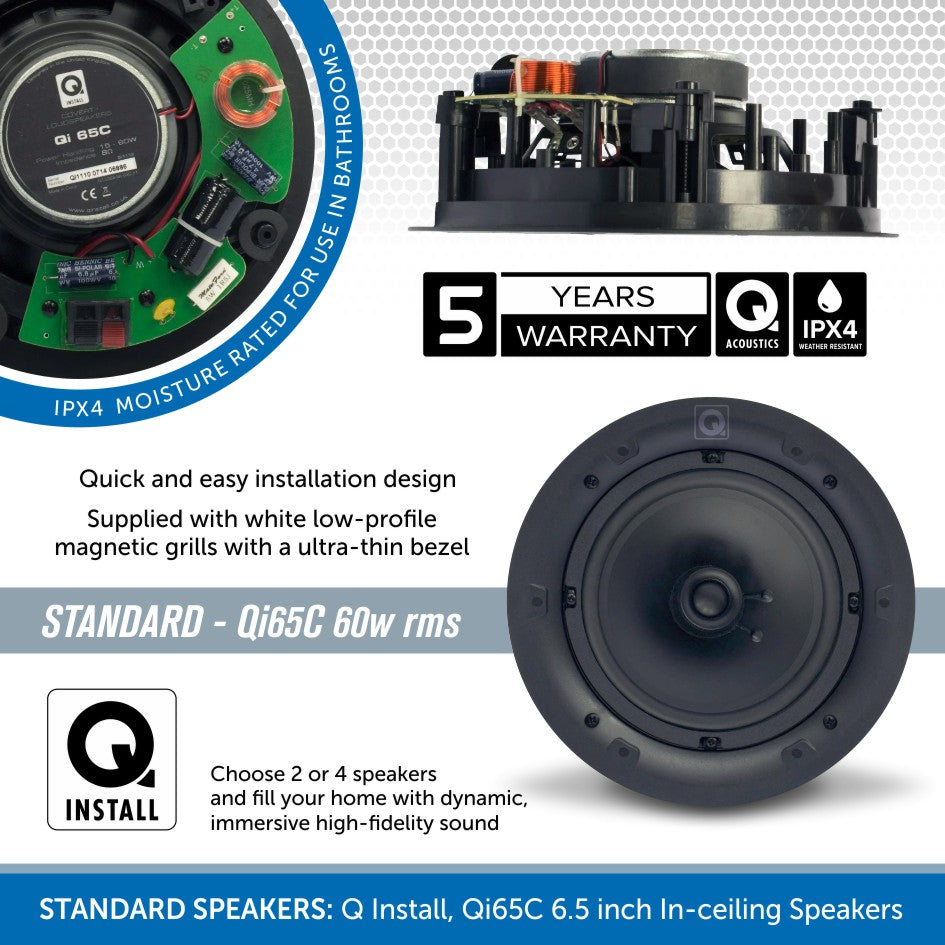 Q Acoustics E300A Ceiling Speaker Bundle with WiFi & BT | Audio Volt