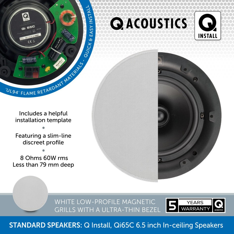 Q Acoustics E300A Ceiling Speaker Bundle with WiFi & BT | Audio Volt