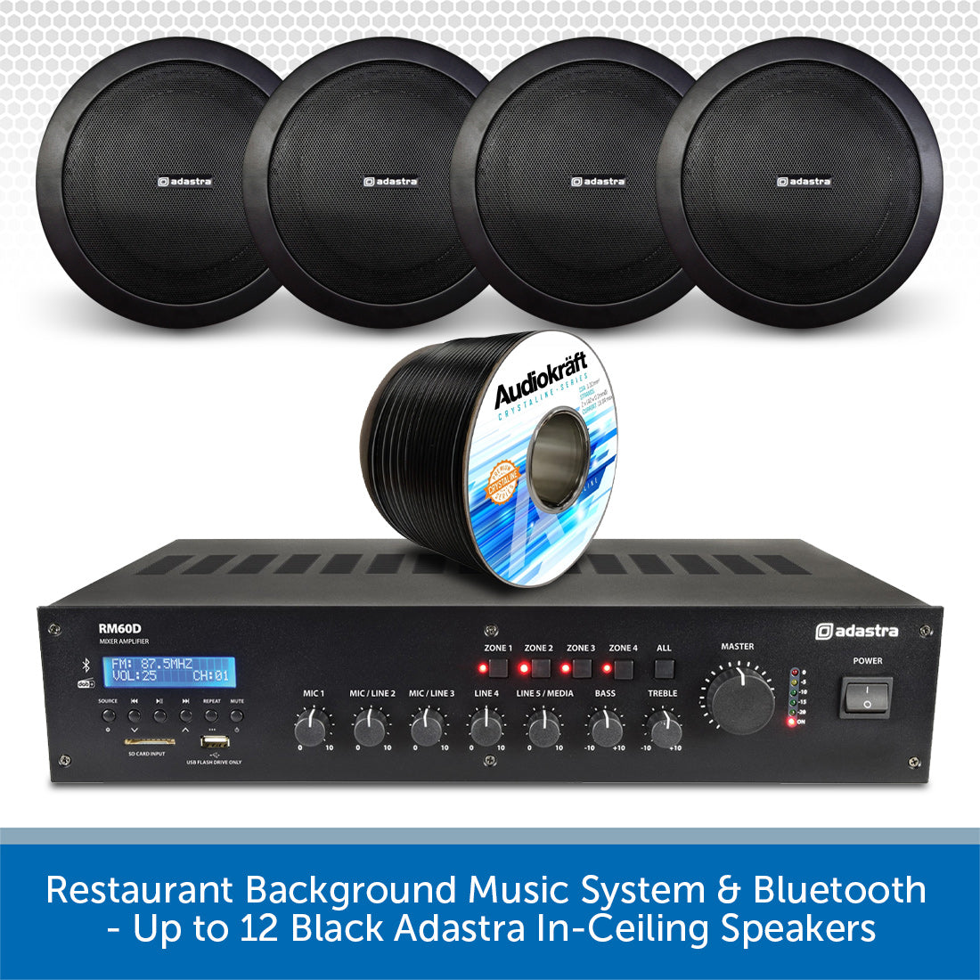 Restaurant Background Music System with Adastra Speakers | Audio Volt