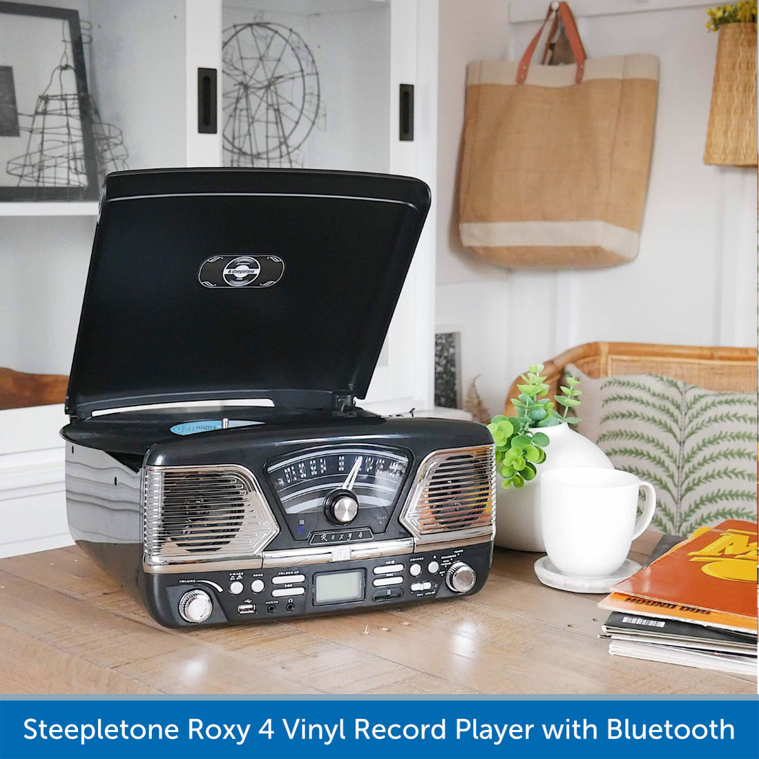 Steepletone Roxy 4 Vinyl Record Player with Bluetooth | Audio Volt