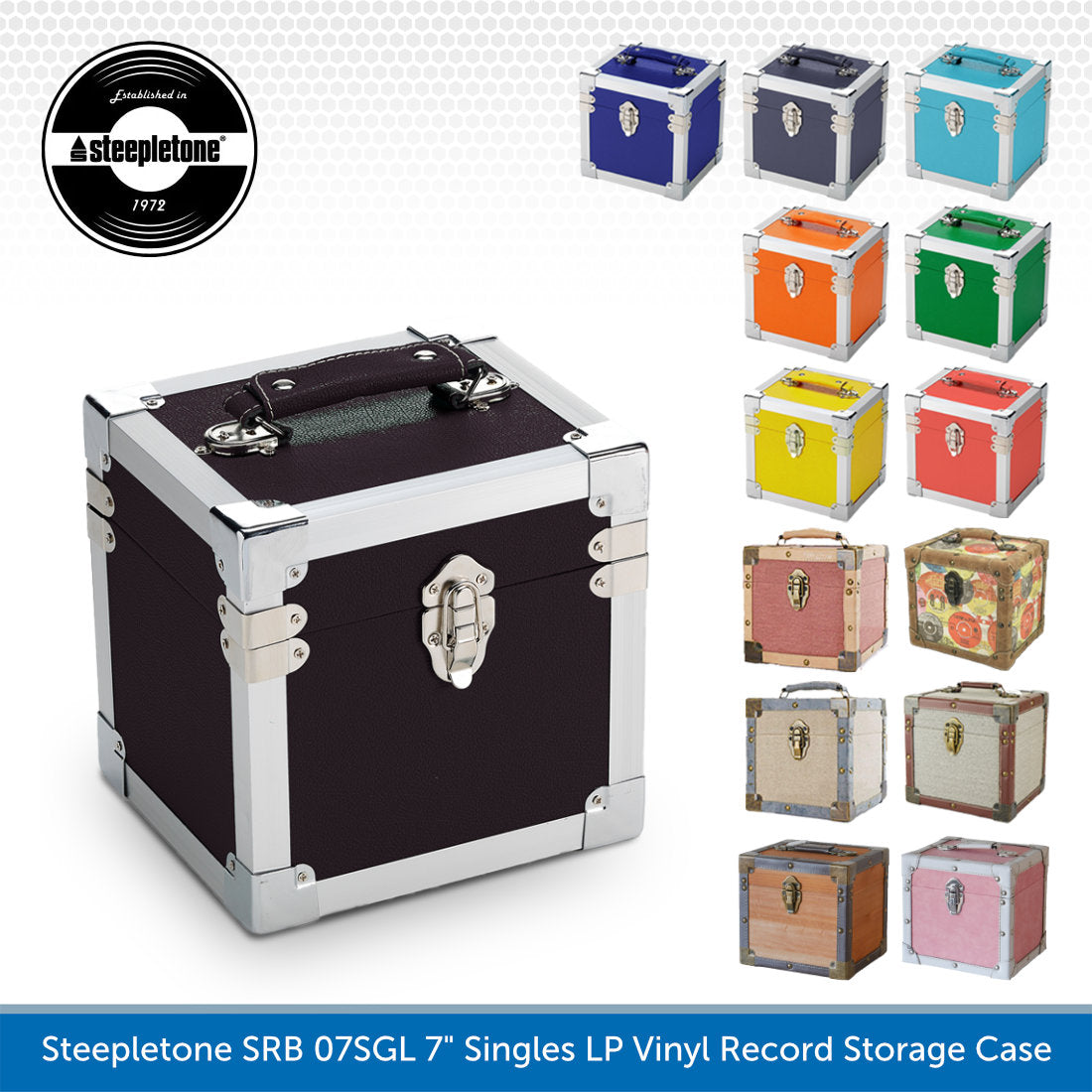 Steepletone SRB 07SGL 7" Singles LP Vinyl Record Storage Case | Audio Volt