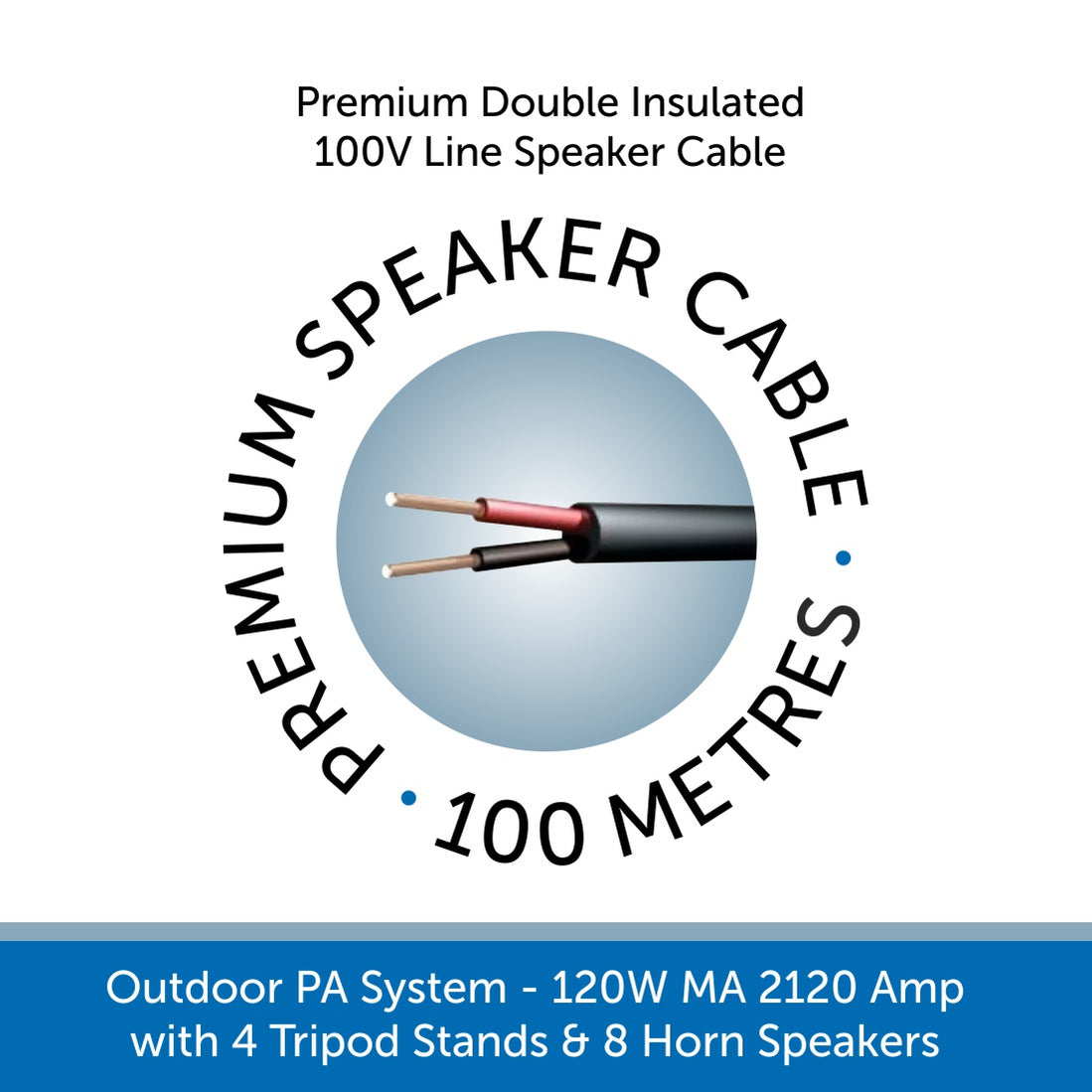 Weatherproof Horn Speaker Outdoor PA System with Stands | Audio Volt