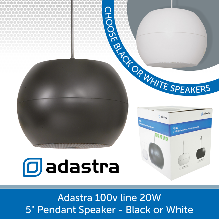 Adastra PS50 5" 20W Pendant Speakers 100V / 8 Ohms | Audio Volt