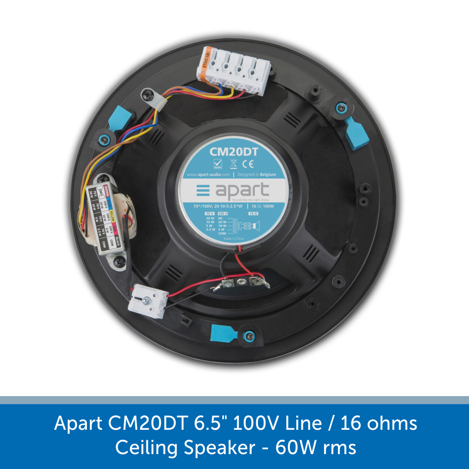 Apart CM20DT 6.5" Thin Edge Ceiling Speaker 20W, 100V/16 Ohm