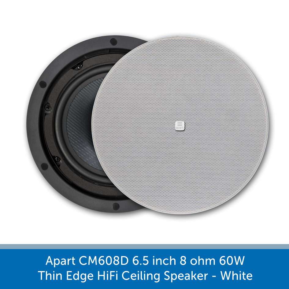 Apart Audio CM608D 6.5" HiFi Ceiling Speaker, 60W, 8 Ohms