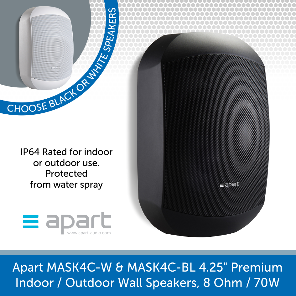 Apart MASK4C-BL & MASK4C-W 4.25" Two-Way Loudspeakers | Audio Volt