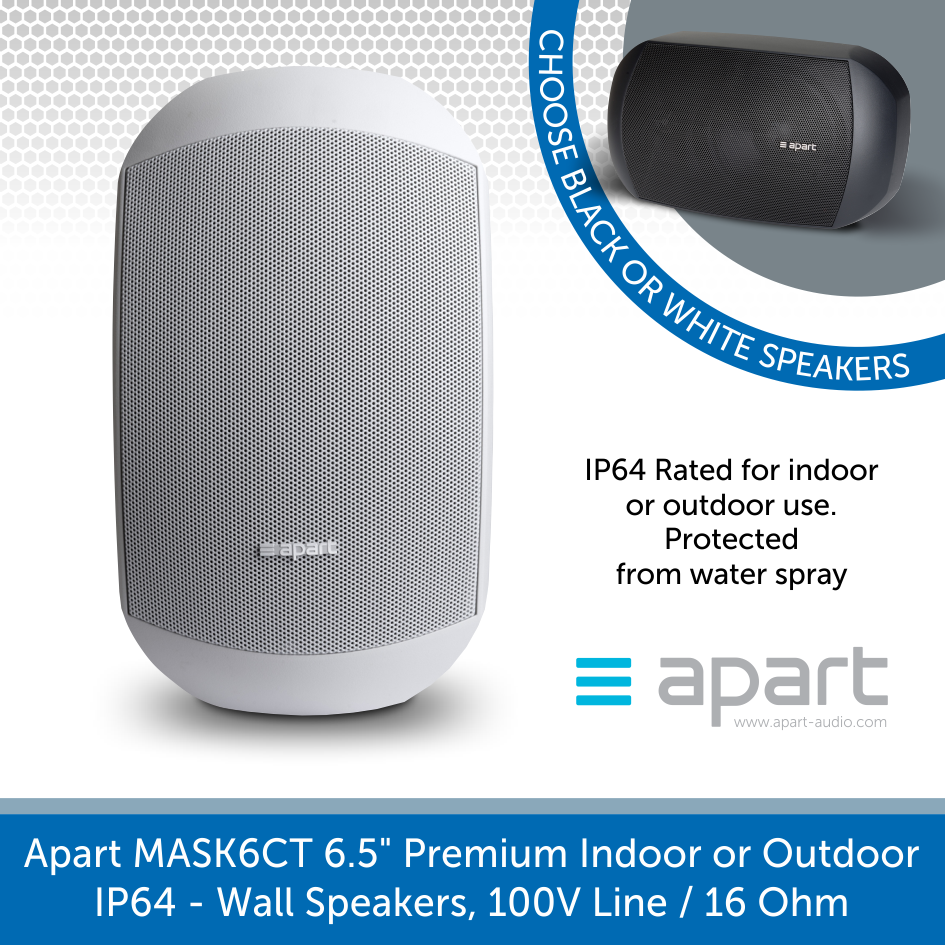 Apart MASK6CT-BL & MASK6CT-W Two-Way Loudspeakers, 100V | Audio Volt