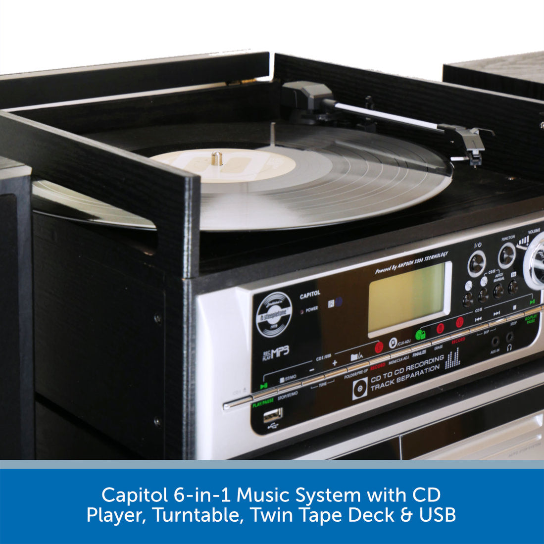 Steepletone Capitol 6-in-1 Music Centre with CD Burner | Audio Volt