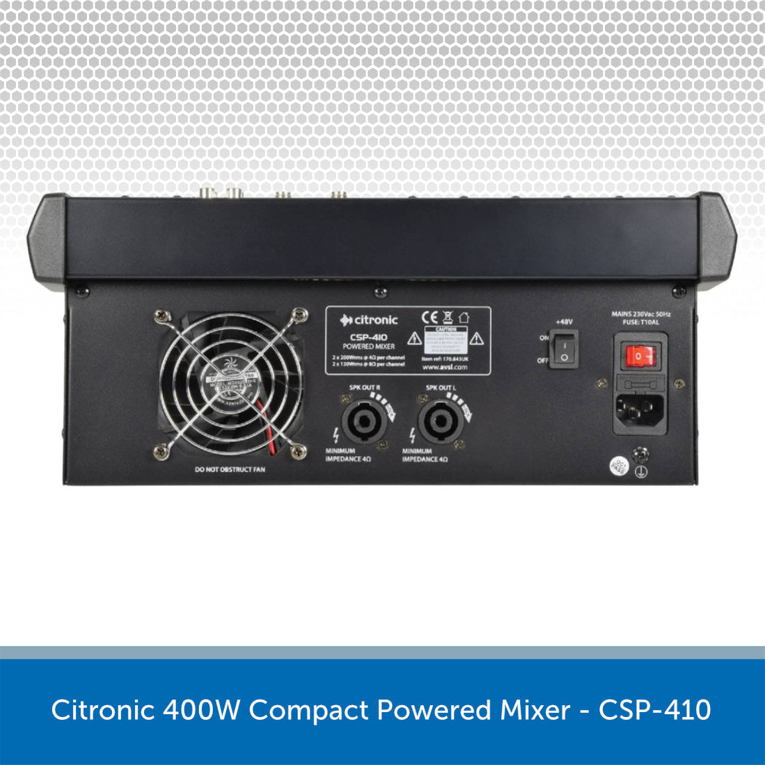 Citronic CSP-410 Compact Powered Mixing Desk, 2 x 200W | Audio Volt
