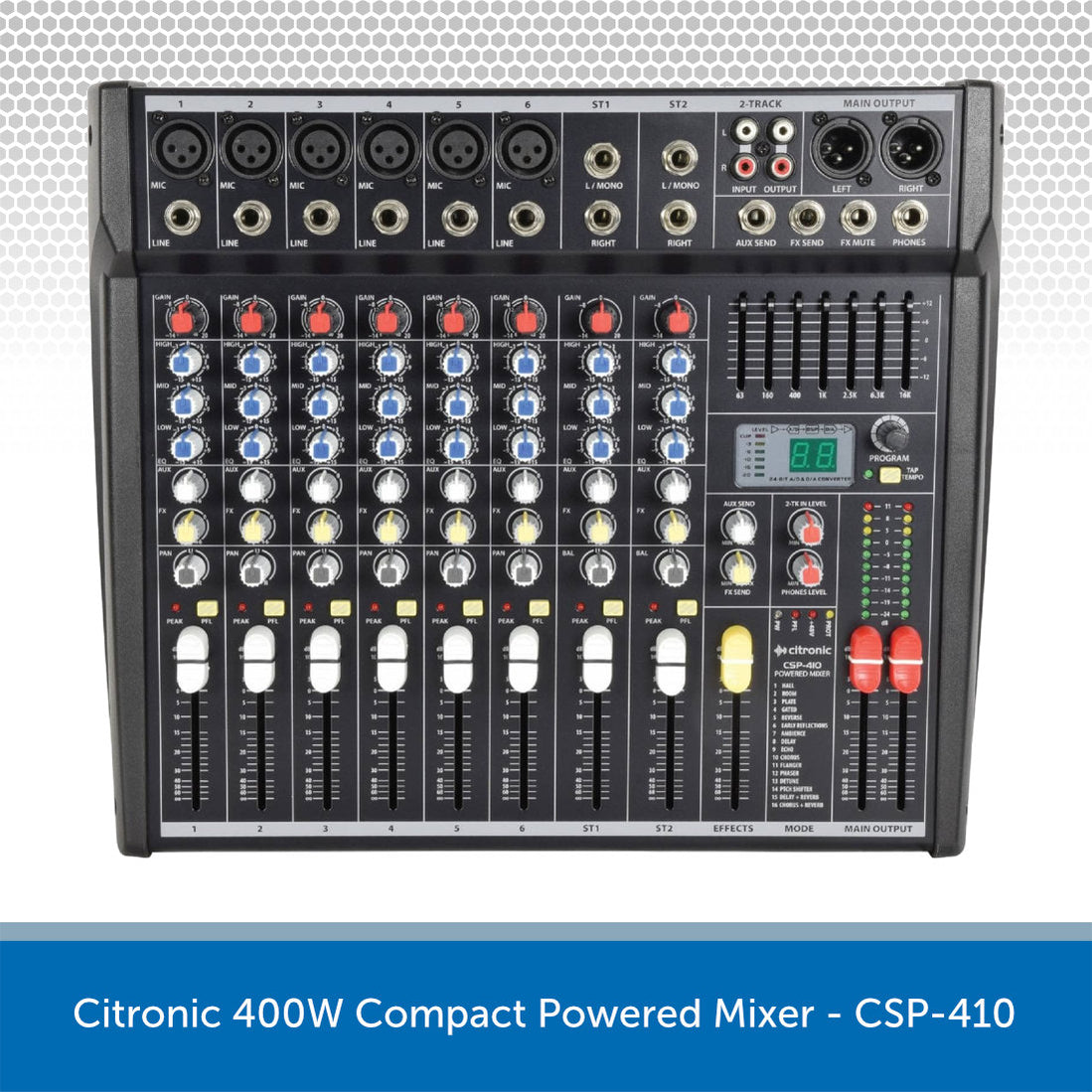 Citronic CSP-410 Compact Powered Mixing Desk, 2 x 200W | Audio Volt