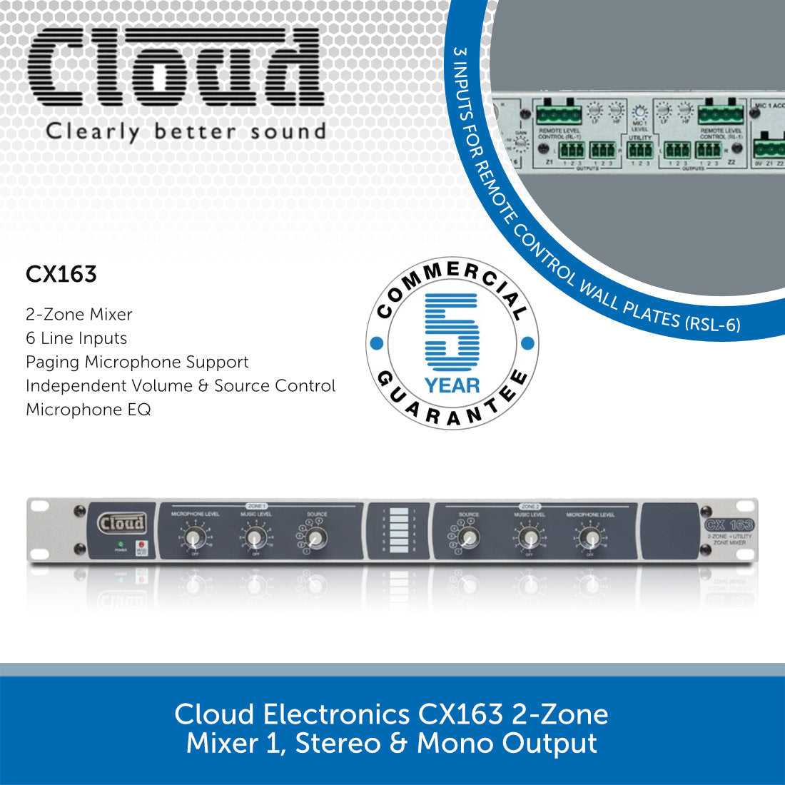 Cloud Electronics CX163 2-Zone Pre-amp Mixer | Audio Volt