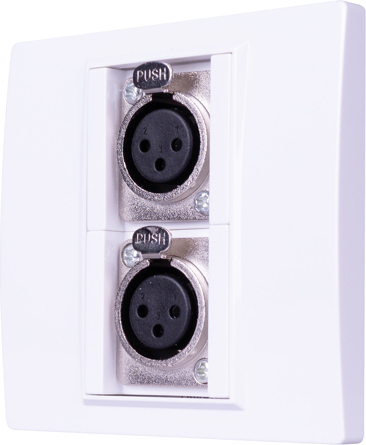 Eagle Dual Female XLR Wall Plate, 1 Gang, White/Silver | Audio Volt