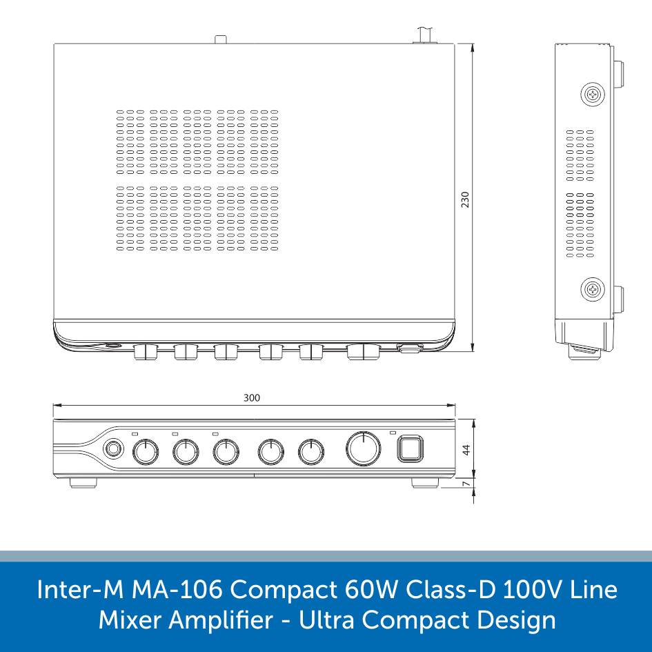 Inter-M MA106 Compact 60W 100V Line Mixer Amplifier | Audio Volt