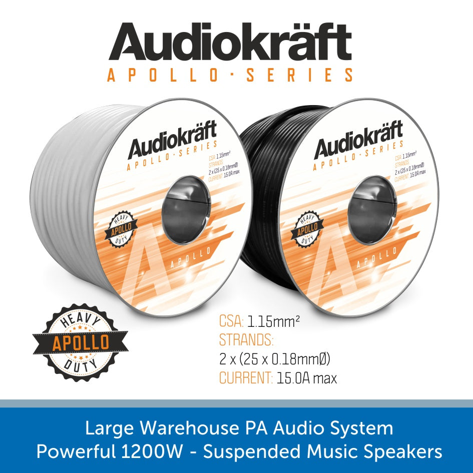 Large Warehouse PA Audio System with Suspended Speakers | Audio Volt