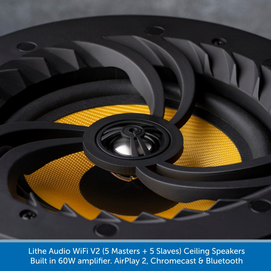 Lithe Audio WiFi Ceiling Speaker Multi Room Pack, 10 Pack | Audio Volt