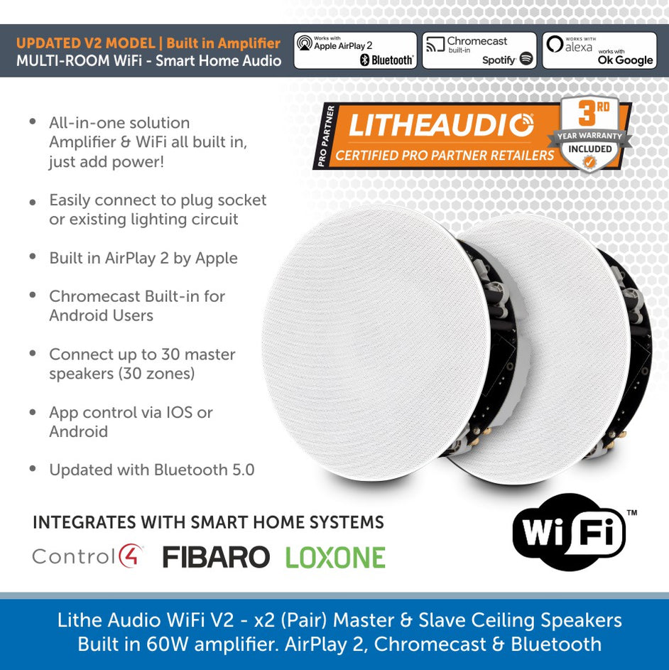 Lithe Audio Wireless All-In-One Ceiling Speakers | Audio Volt