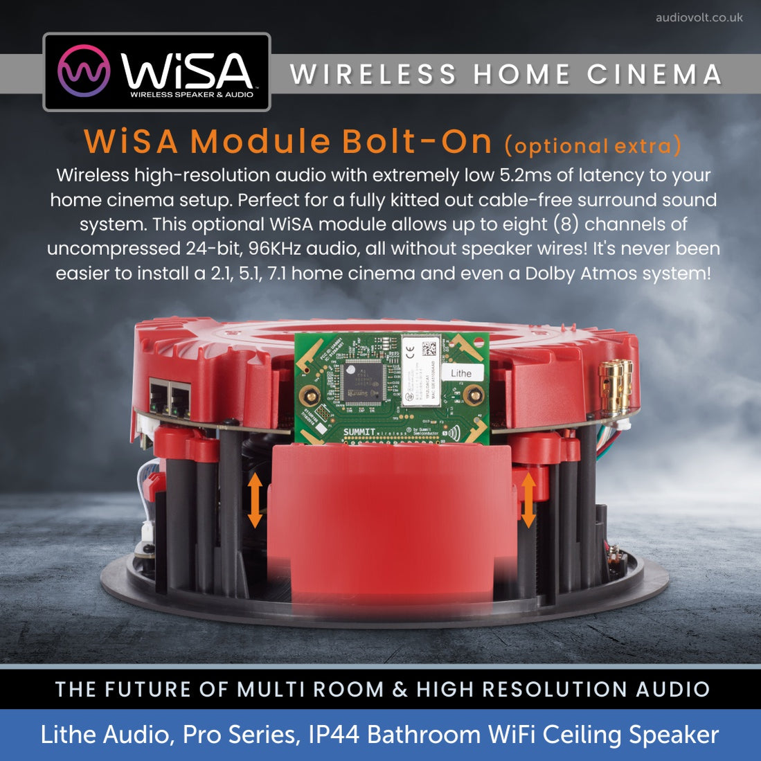 Lithe Audio Pro Series IP44 Bathroom WiFi Ceiling Speaker | Audio Volt