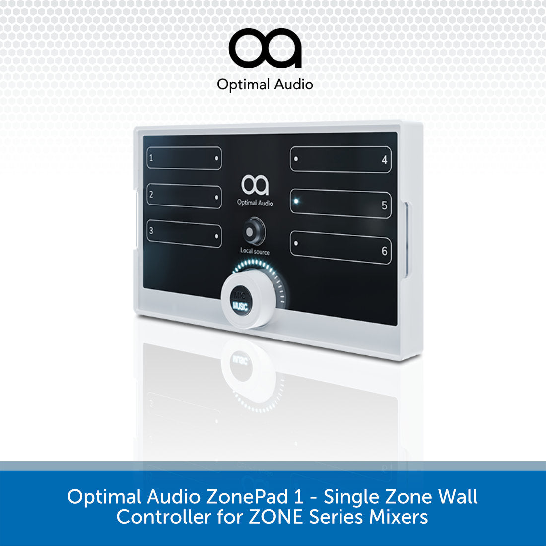 Optimal Audio ZonePad 1 - Single-Zone Wall Controller for ZONE Mixers