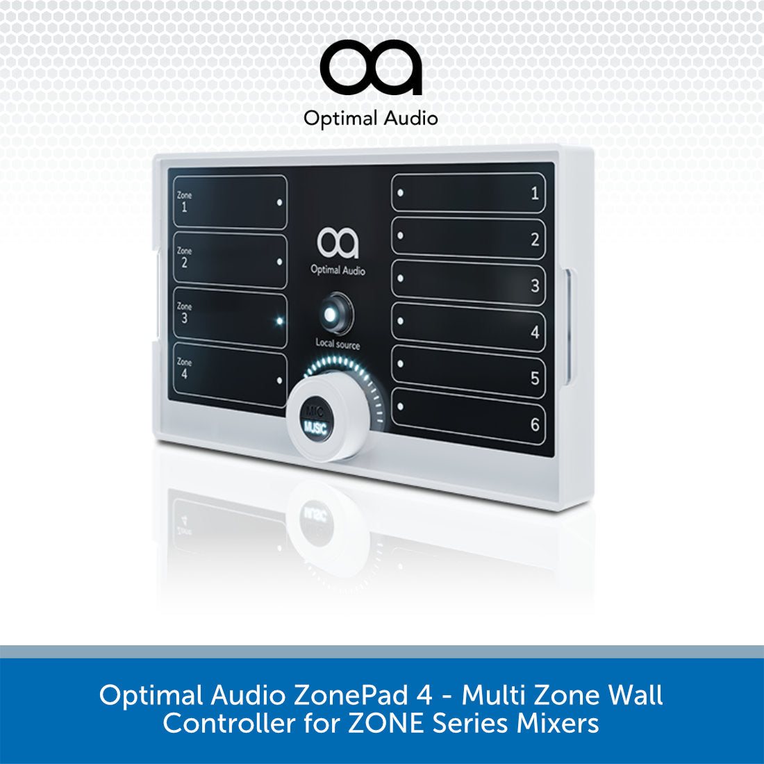 Optimal Audio ZonePad 4 - Multi-Zone Wall Controller for ZONE Mixers