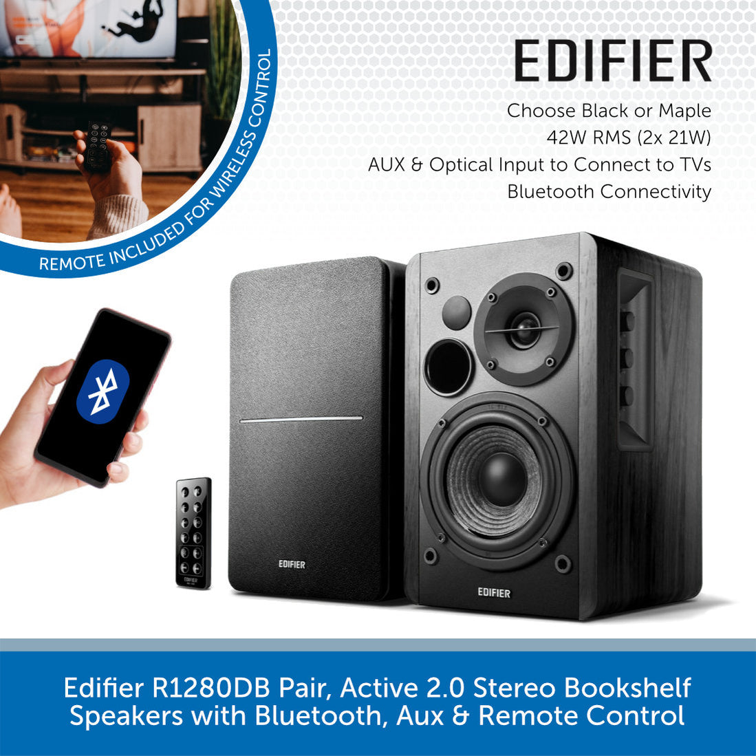 Edifier R1280DB Active Bookshelf Speakers with Bluetooth | Audio Volt