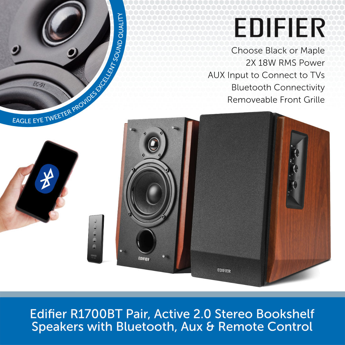 Edifier R1700BT Active Bookshelf Speakers with Bluetooth | Audio Volt