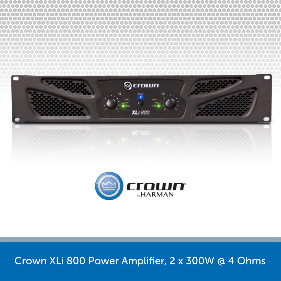 Crown XLi 800 Power Amplifier, 2 x 300W @ 4 Ohms | Audio Volt